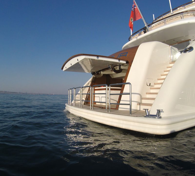 Swim Platform Image Gallery - Motor Yacht HANA - Gym Entrance from Swim ...